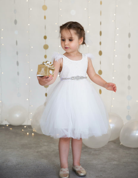 Sparkle Princess Rhinestone Sash - White – Karibou Kids